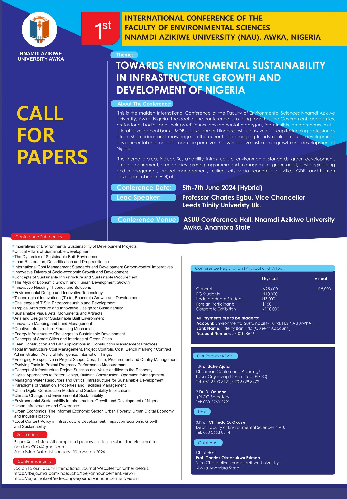 1st INTERNATIONAL CONFERENCE OF THE FACULTY OF ENVIRONMENTAL SCIENCES ...